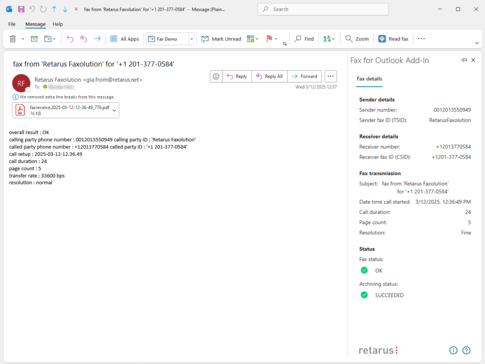Cloud Fax für Outlook | Faxe direkt in Microsoft Outlook senden und empfangen - Retarus